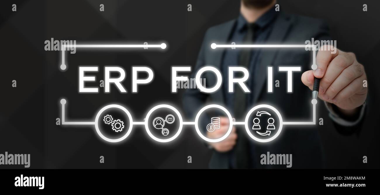 Text showing inspiration Erp For It. Business idea Enterprise resource ... Text showing inspiration Erp For It. Business idea Enterprise resource ...