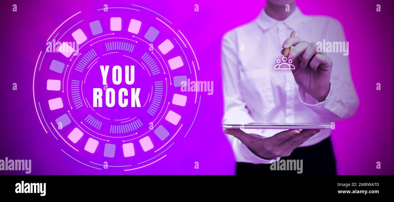 Writing displaying text You Rock, Conceptual photo slang phrase of ...