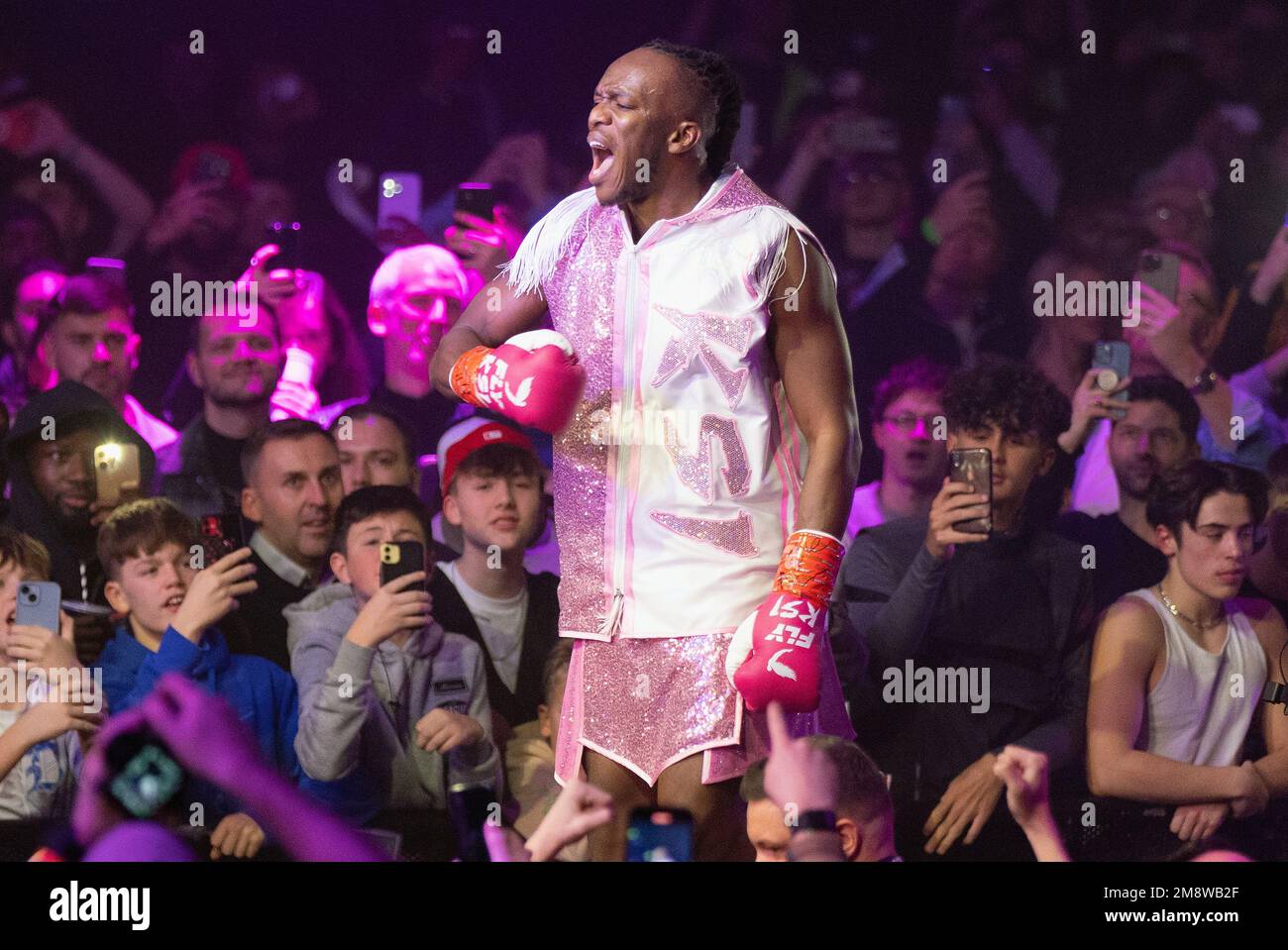 London, UK. 14 January, 2023. KSI wins the fight between KSI v FaZe ...