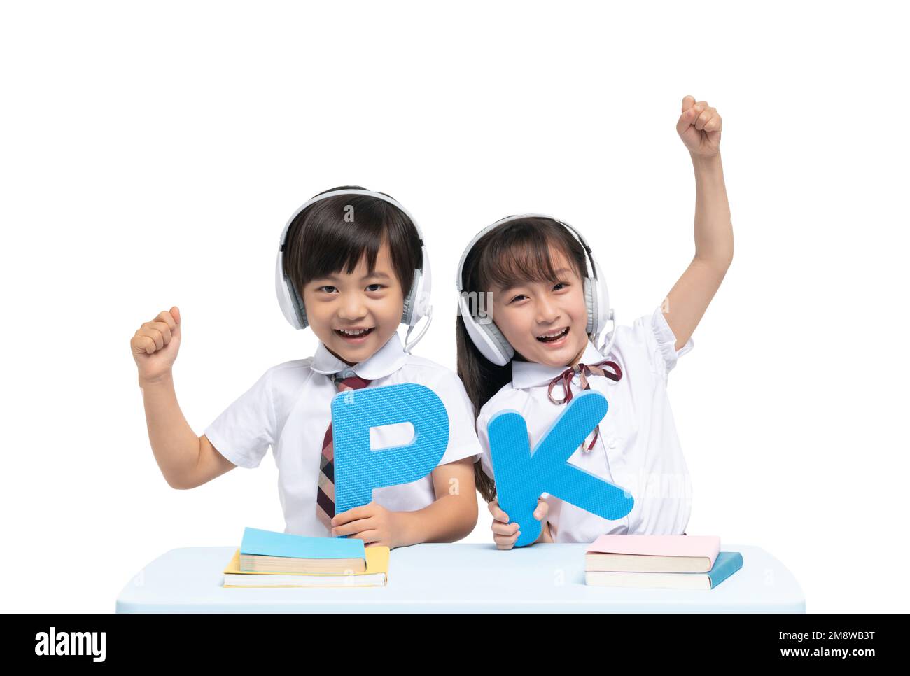 The little boy and little girl in the study Stock Photo - Alamy