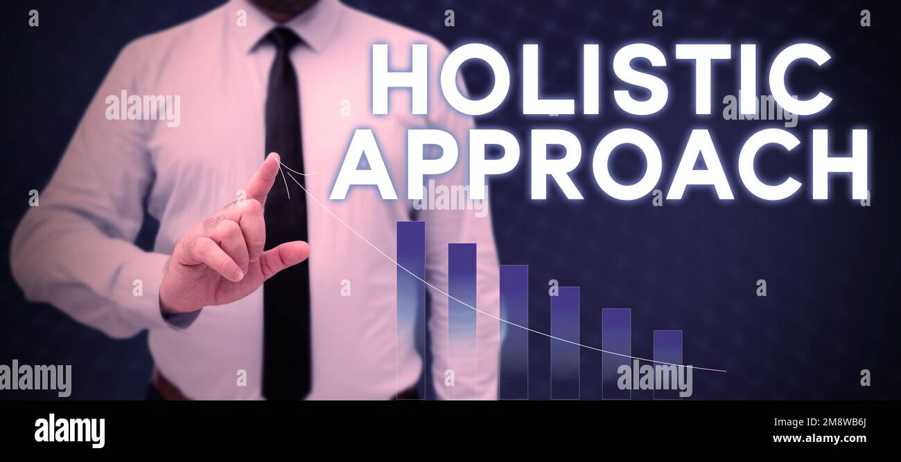 Text caption presenting Holistic Approach. Internet Concept ...