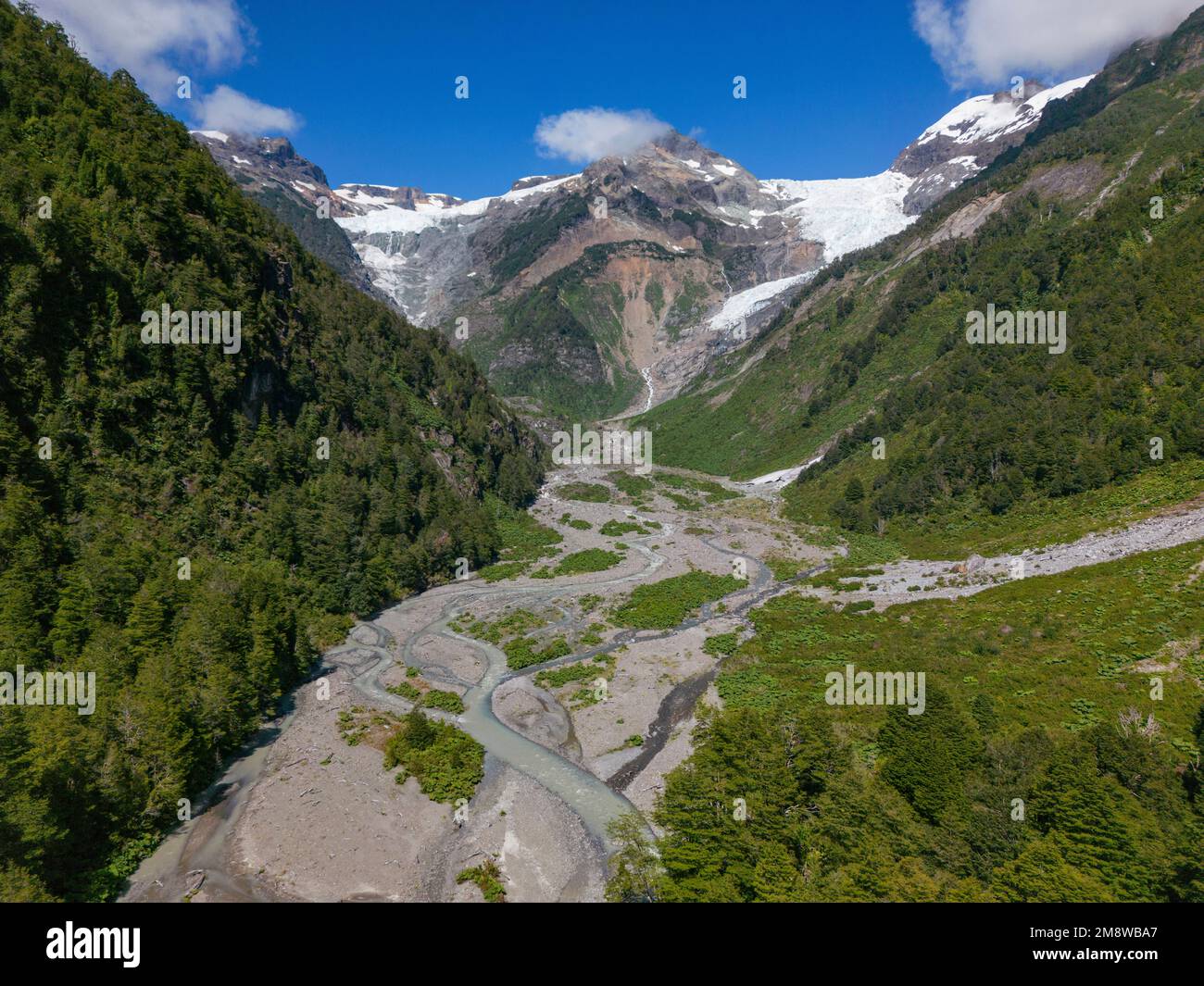 Aerial view of the Glaciar Ventisquero Yelcho in Patagonia, Chile Stock ...