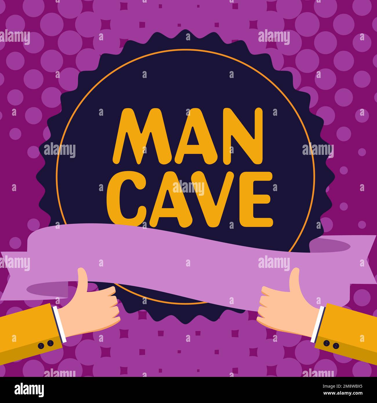 Handwriting text Man Cave. Word for a room, space or area of a dwelling ...