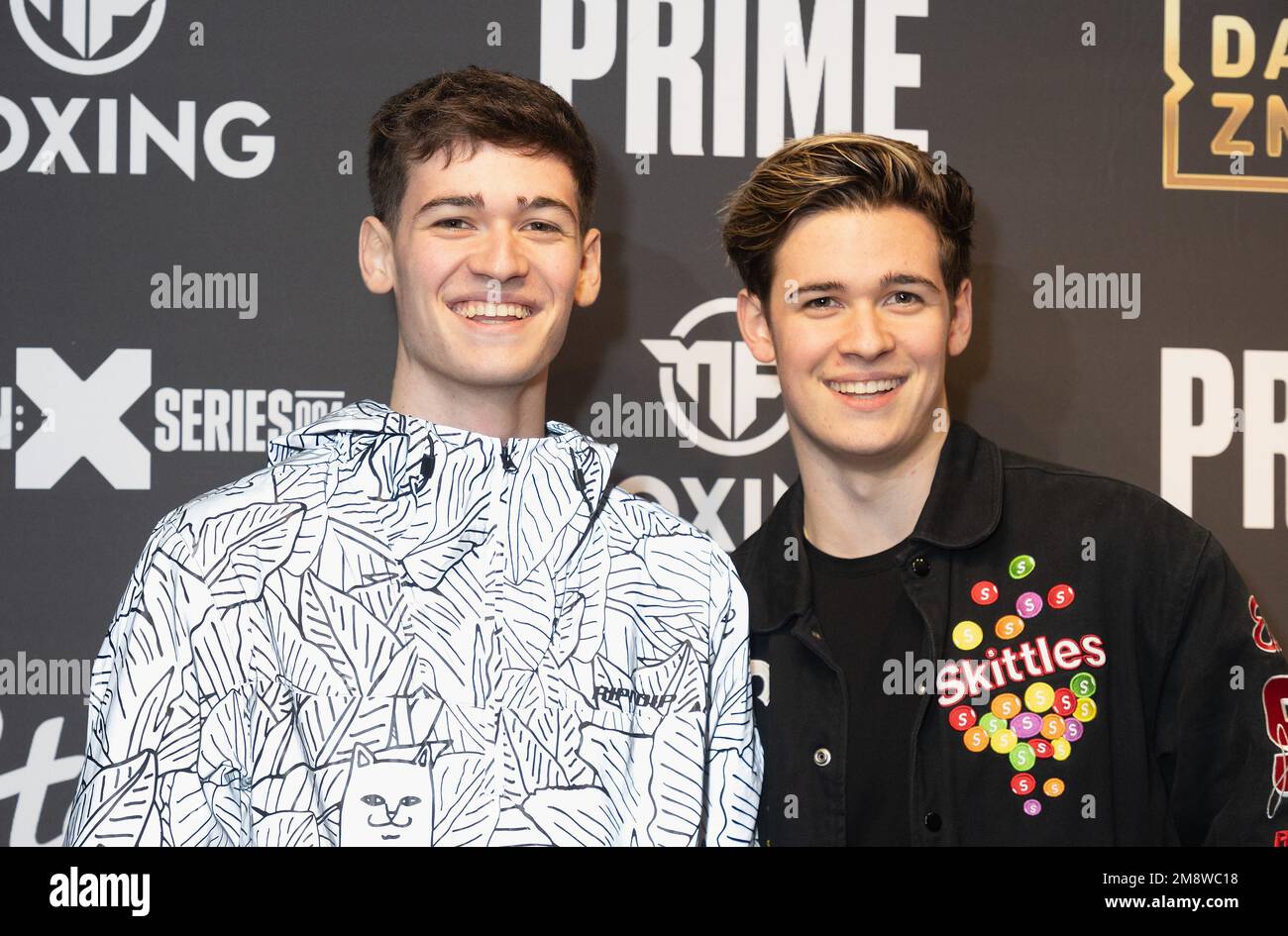 London, UK. 14 January, 2023. Max Mills and Harvey Mills attend the ...