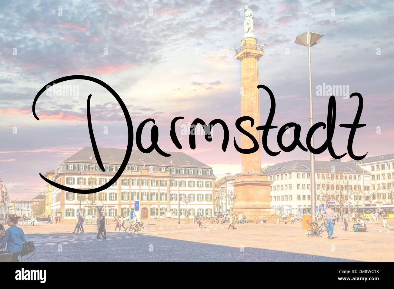 Place name handwritten with a photo of the place in the background ...