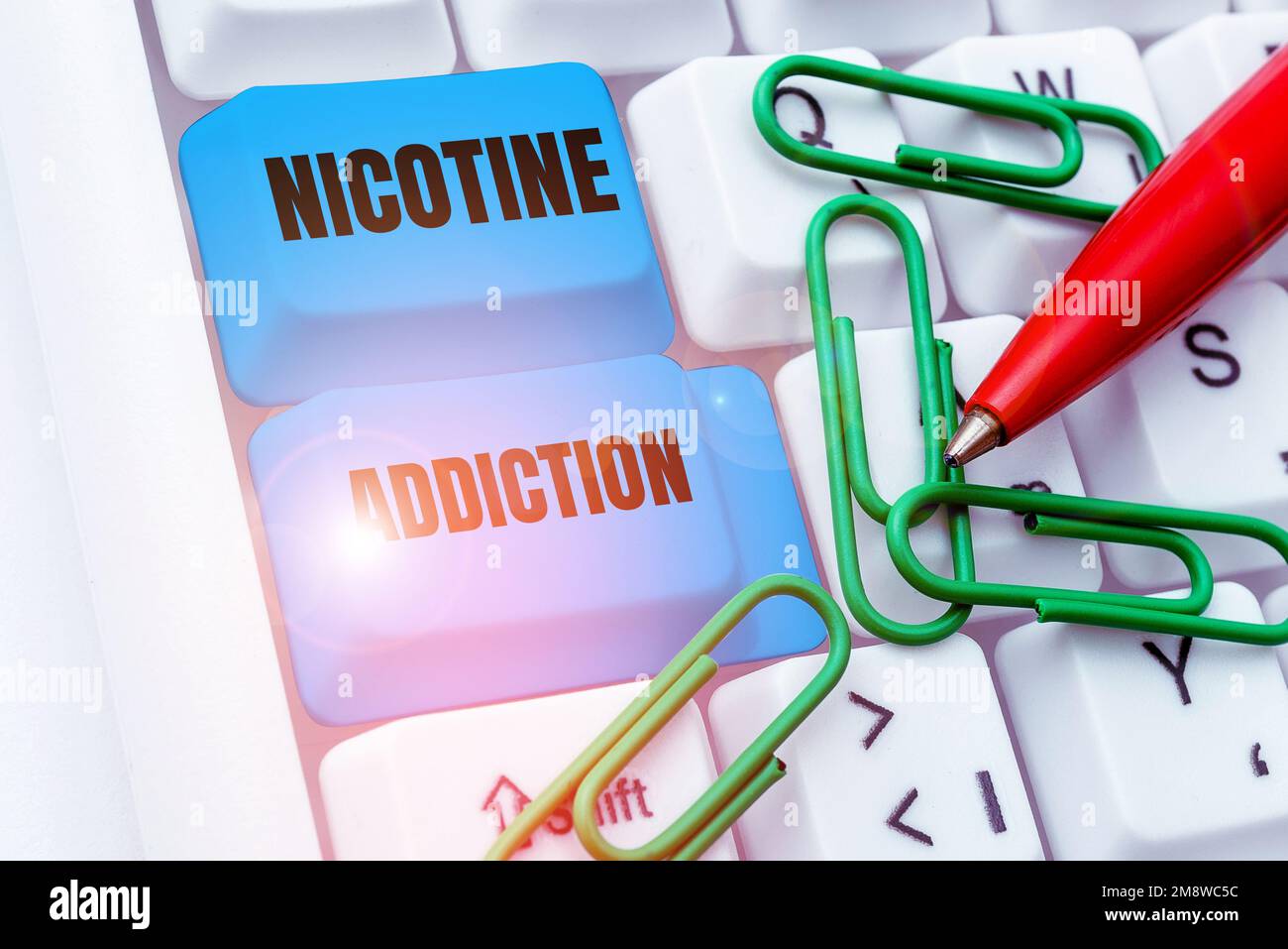 Text showing inspiration Nicotine Addiction. Business concept condition ...