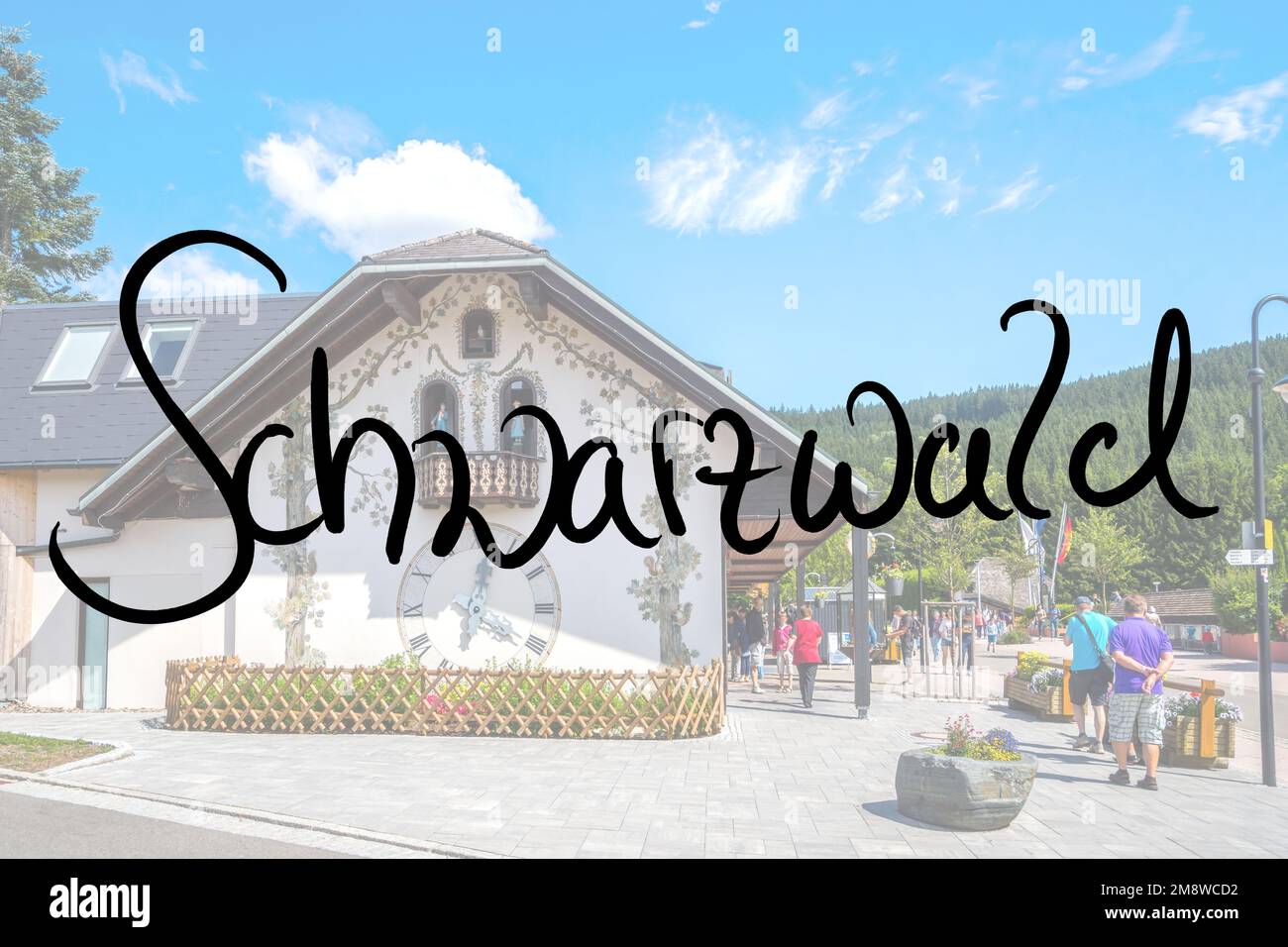 Place name handwritten with a photo of the place in the background ...