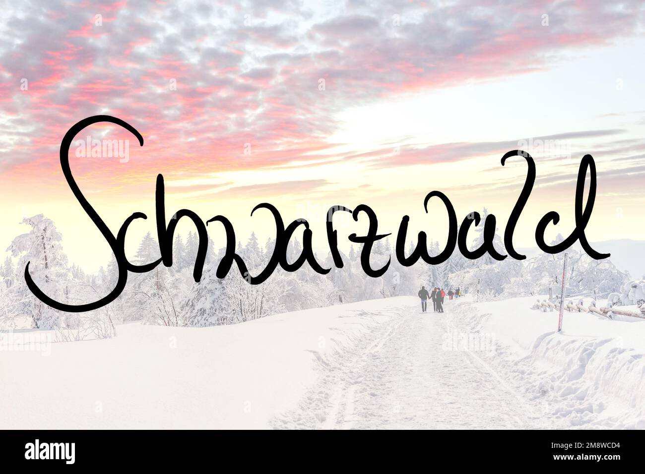 Place name handwritten with a photo of the place in the background ...