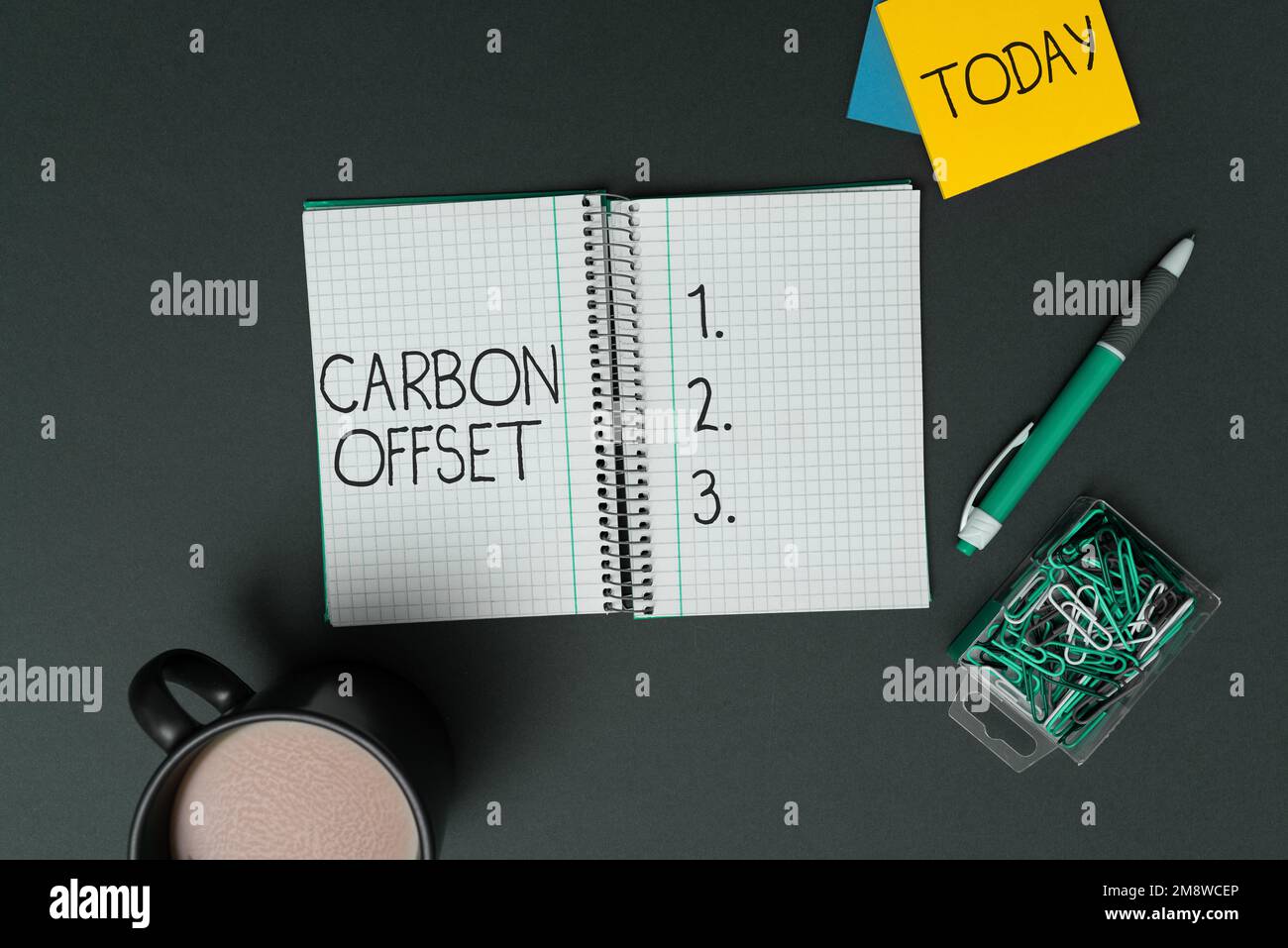 Conceptual display Carbon Offset. Business idea Reduction in emissions ...
