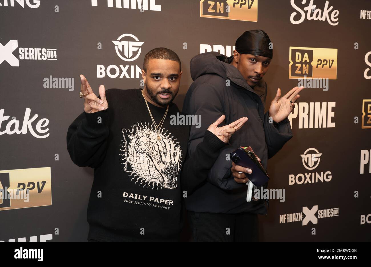 Shorty and JME arrive for the KSI v FaZe Temperrr fight at OVO Arena ...