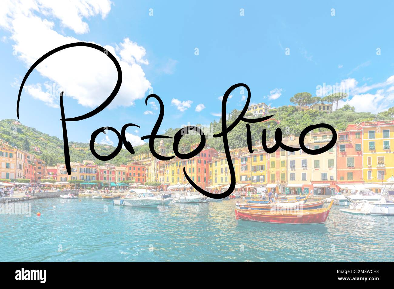 Place name handwritten with a photo of the place in the background ...