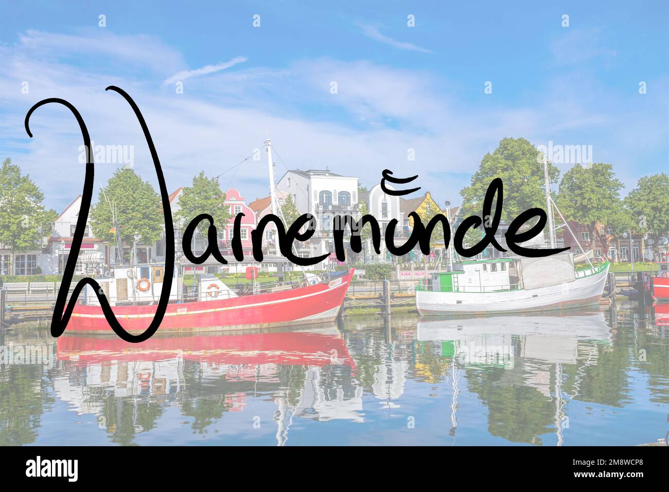 Place name handwritten with a photo of the place in the background ...