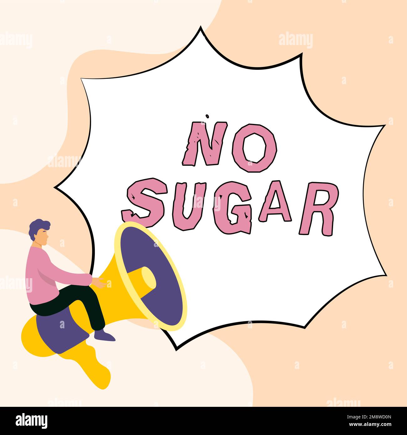 Sign displaying No Sugar. Word Written on has been left behind and ...