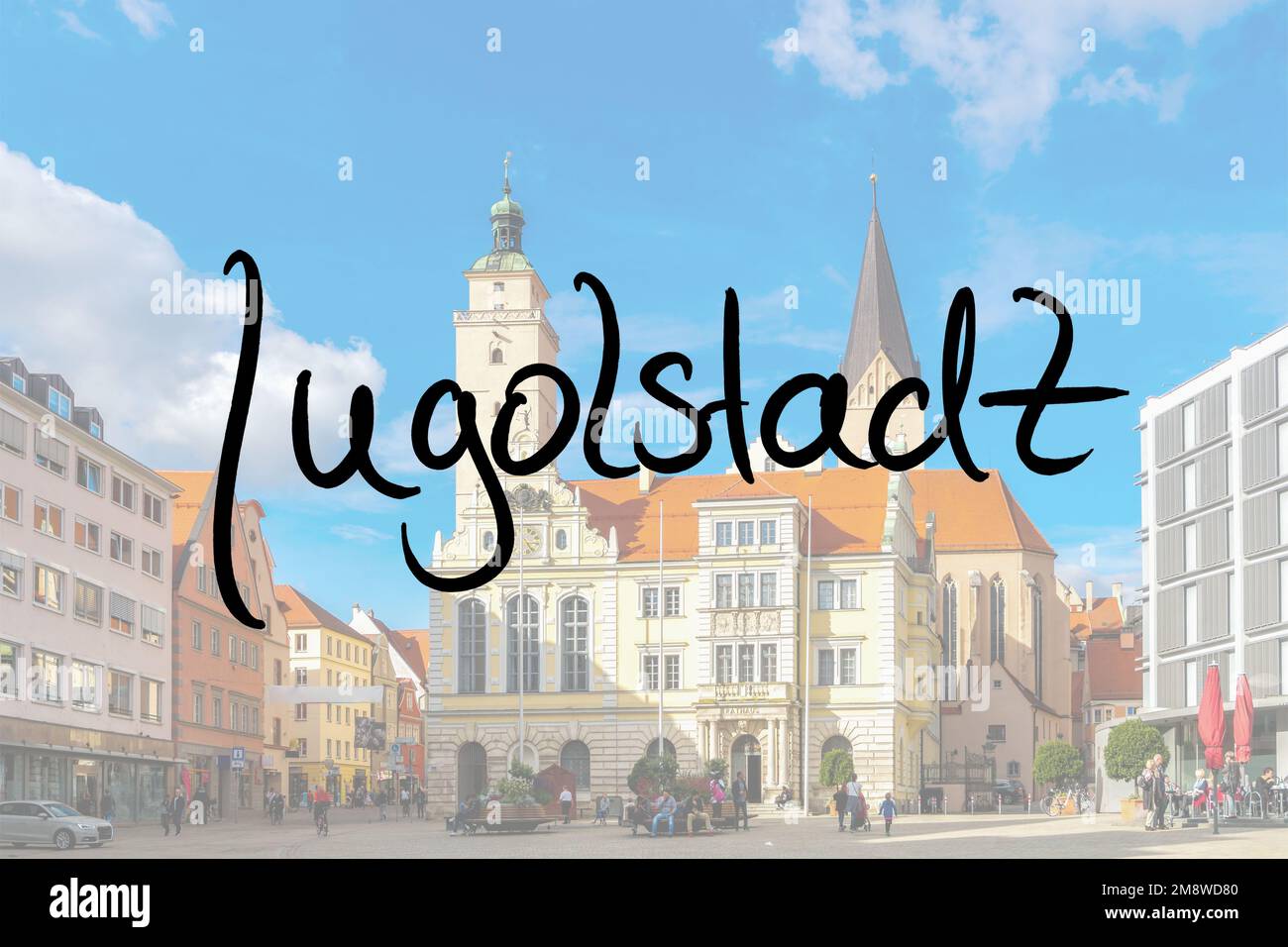 City name handwritten with a photo of the place in the background Stock ...