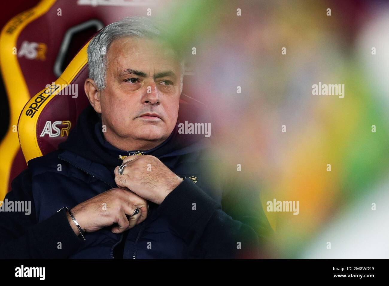 Jose' Mourinho of Roma looks on during the Italian championship Serie A ...