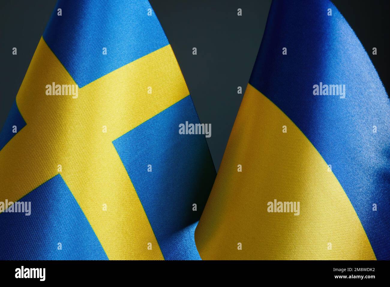 Flags of Ukraine and Sweden as symbols of cooperation Stock Photo - Alamy