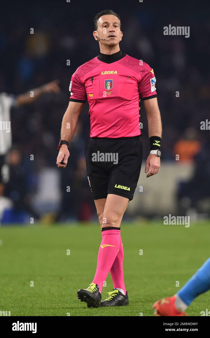 Naples, Italy. 13 Jan, 2023. Referee Daniele Doveri during the Serie A ...