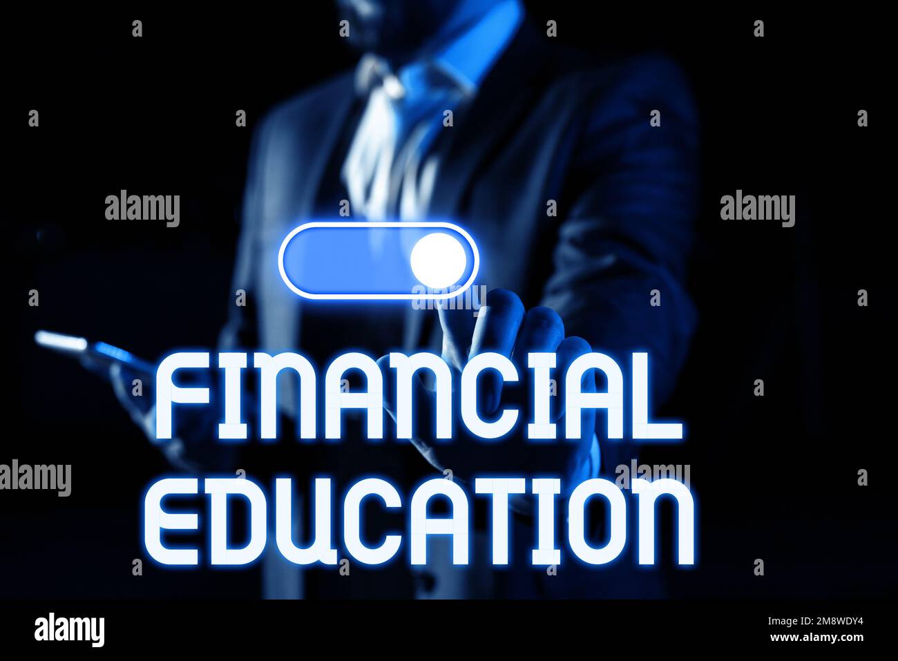 Text caption presenting Financial Education. Word Written on ...