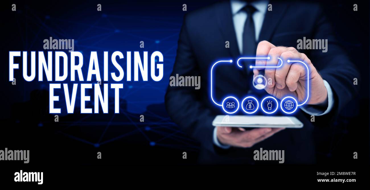 Hand writing sign Fundraising Event. Conceptual photo campaign whose ...