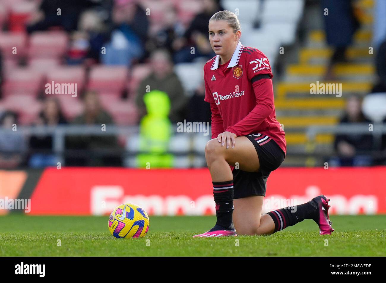 Alessia Russo #23 of Manchester United takes a knee during the The Fa ...