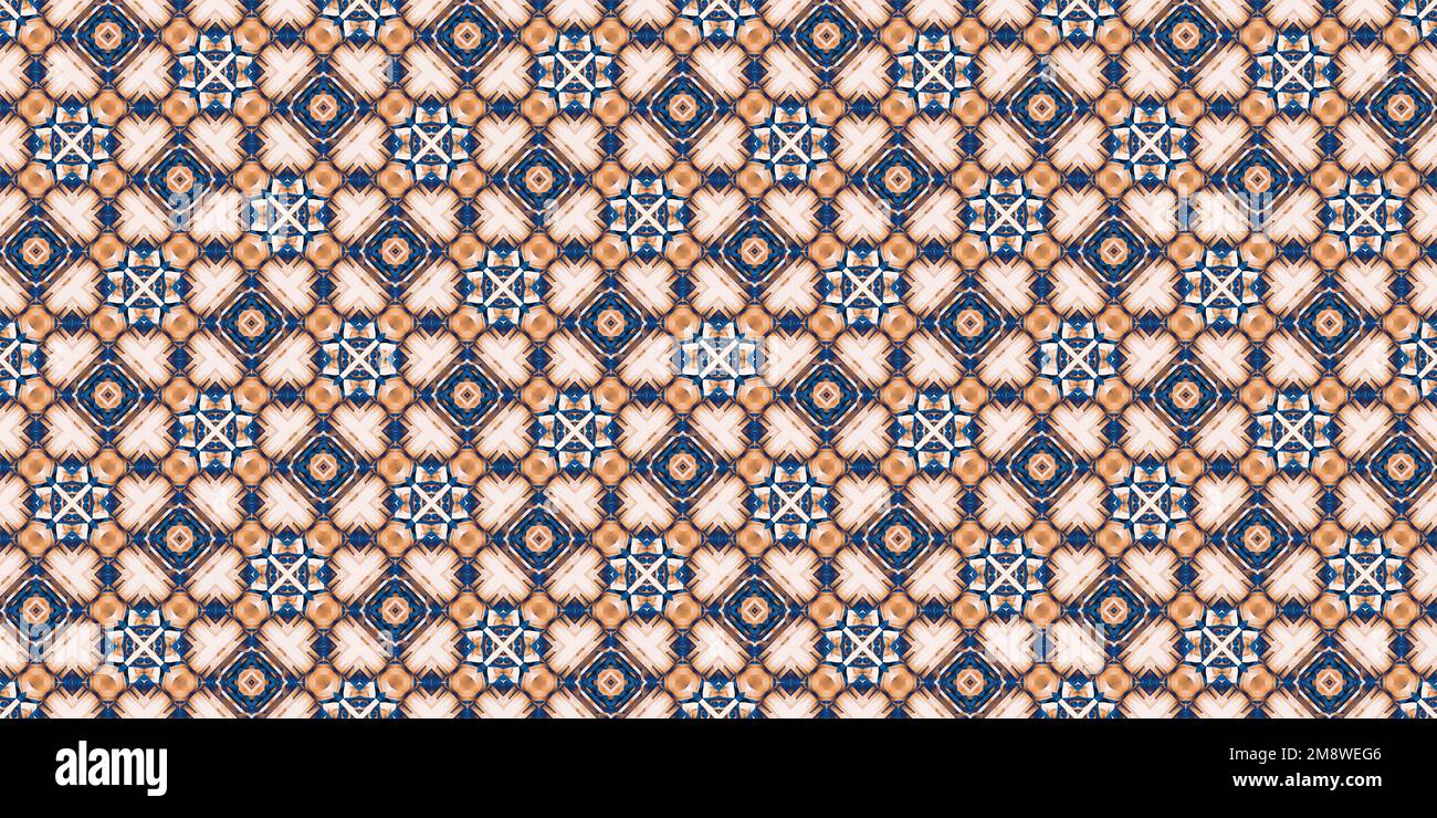 Blue white watercolor azulejo tile border background. Seamless coastal ...