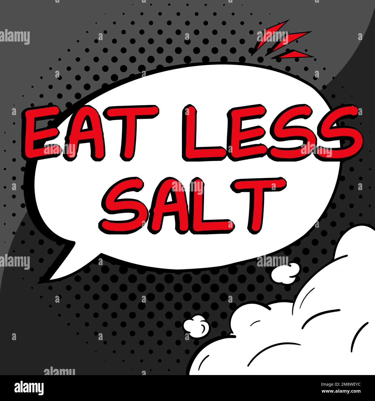 Writing displaying text Eat Less Salt. Business showcase reducing the ...