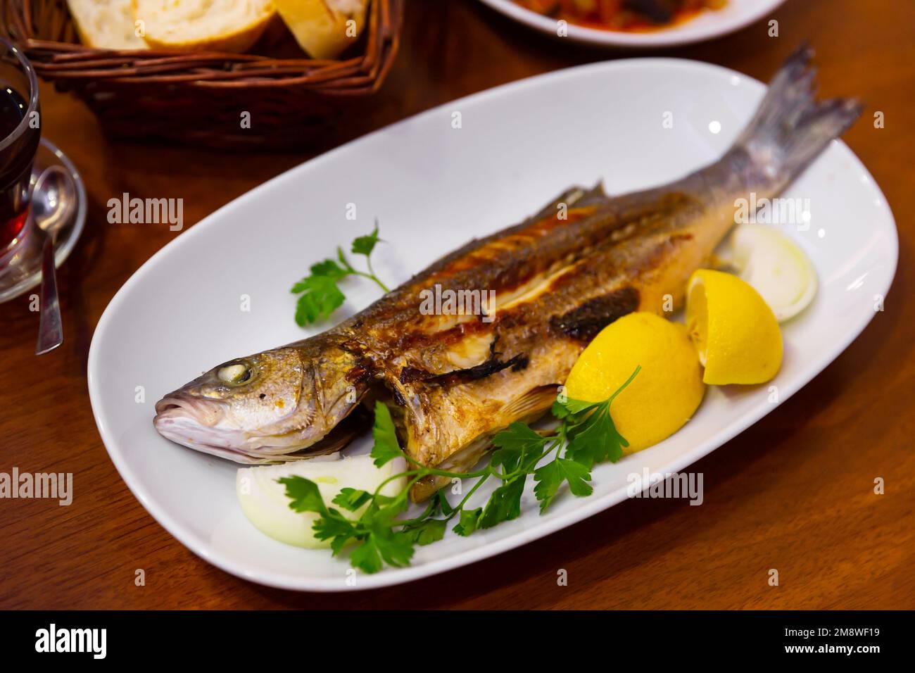 Turkish fish Seabass (Levrek Stock Photo - Alamy