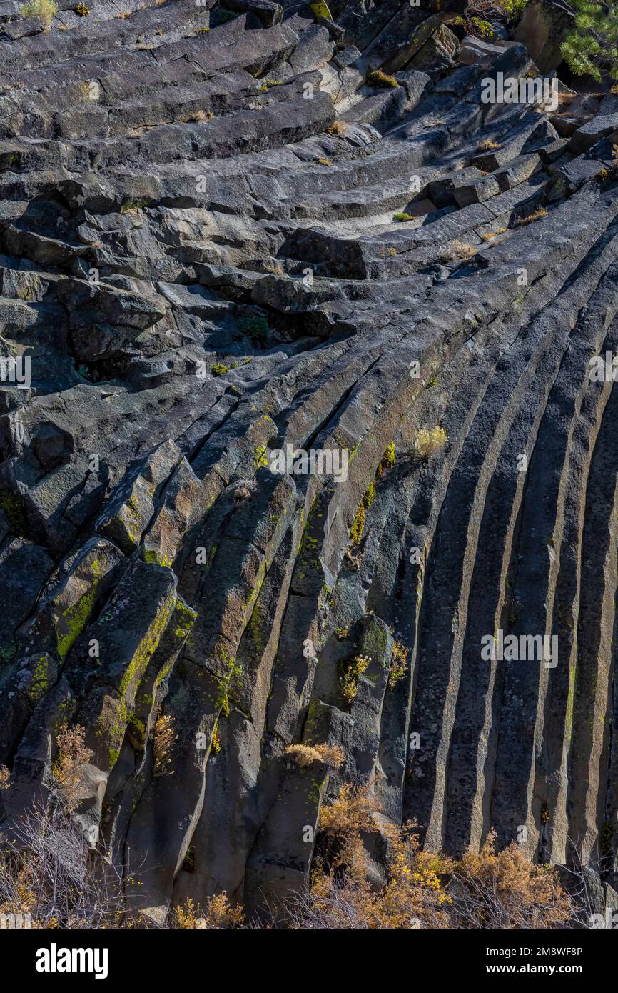 Basaltic columns created by cooling lava in Devils Postpile National ...