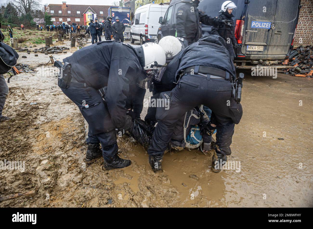 Lutzerath, Germany. 12th Jan, 2023. Hard-line climate activists are ...
