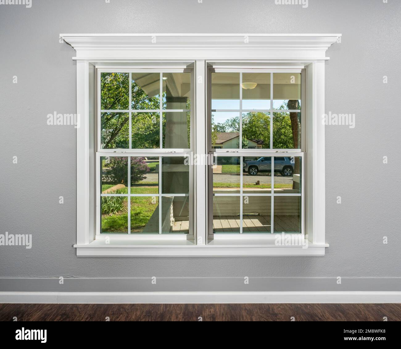 A shot of an interior window looking out through the glass Stock Photo ...