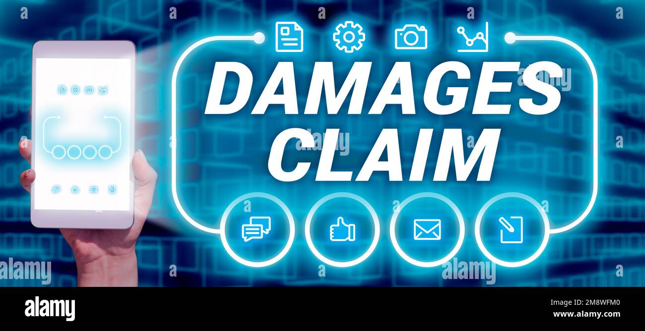 Handwriting text Damages Claim. Internet Concept Demand Compensation ...