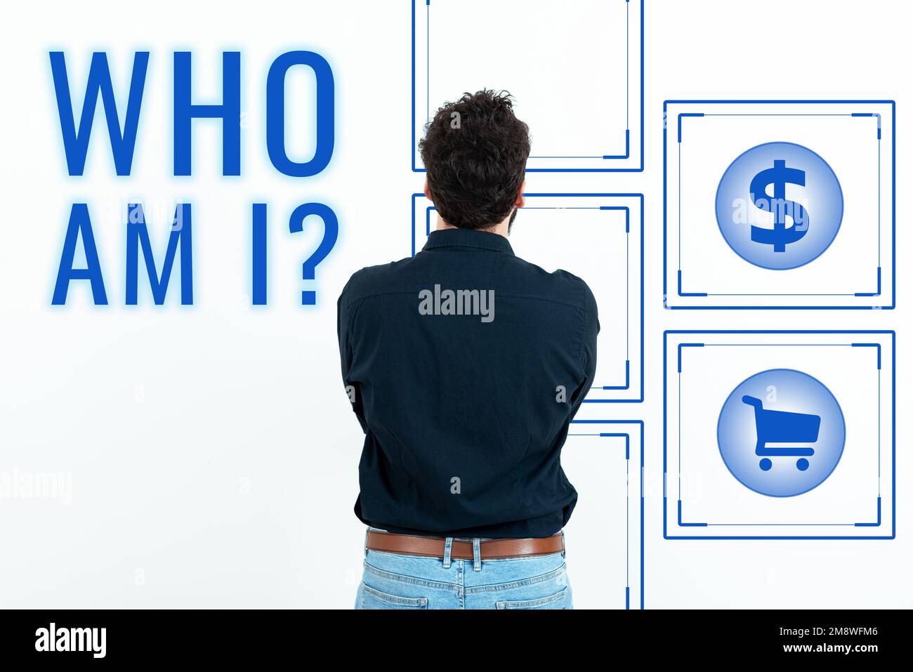 Writing displaying text Who Am I. Concept meaning when being asked ...