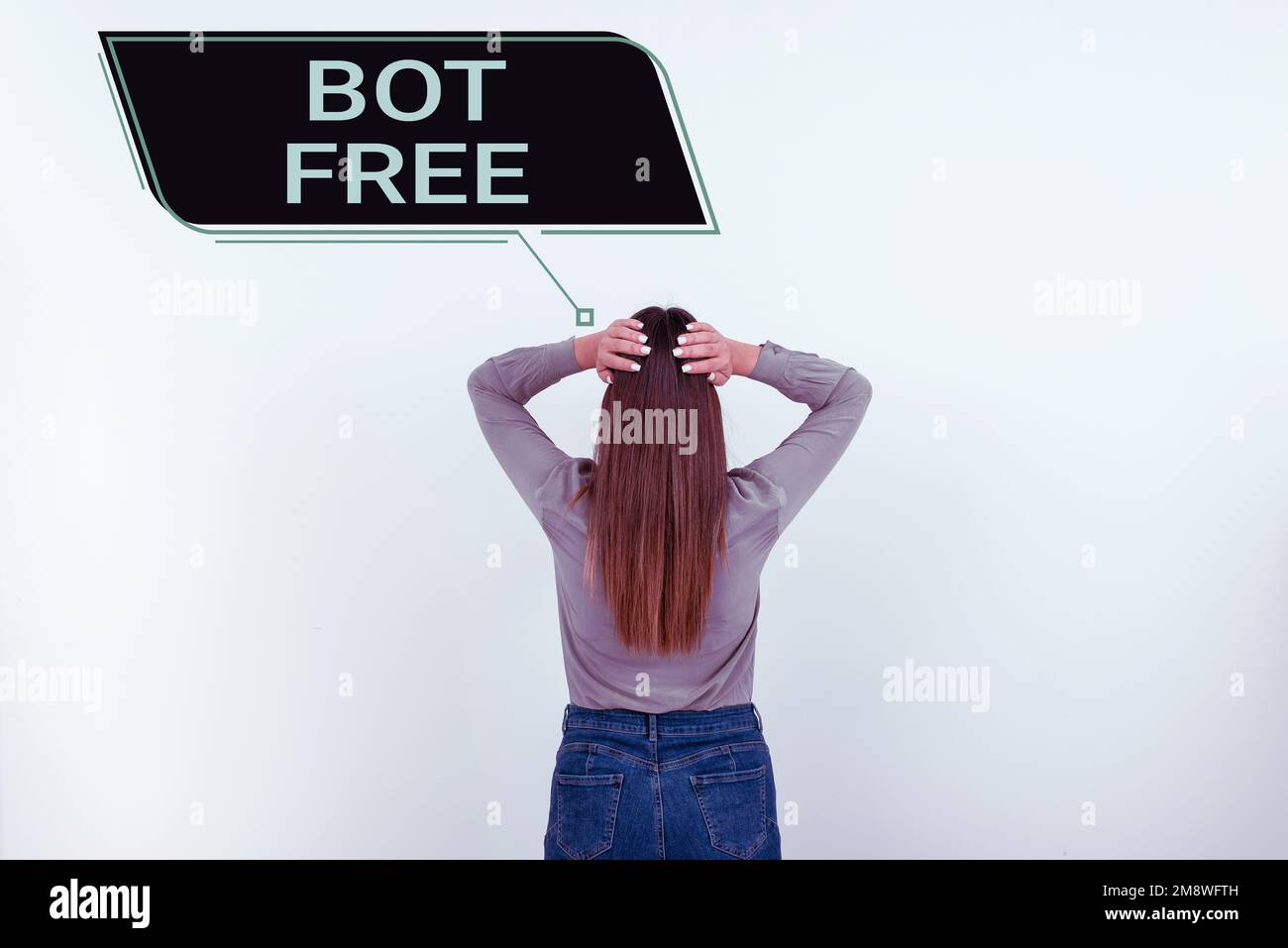 Hand writing sign Bot Free. Internet Concept a computer program that works automatically ...