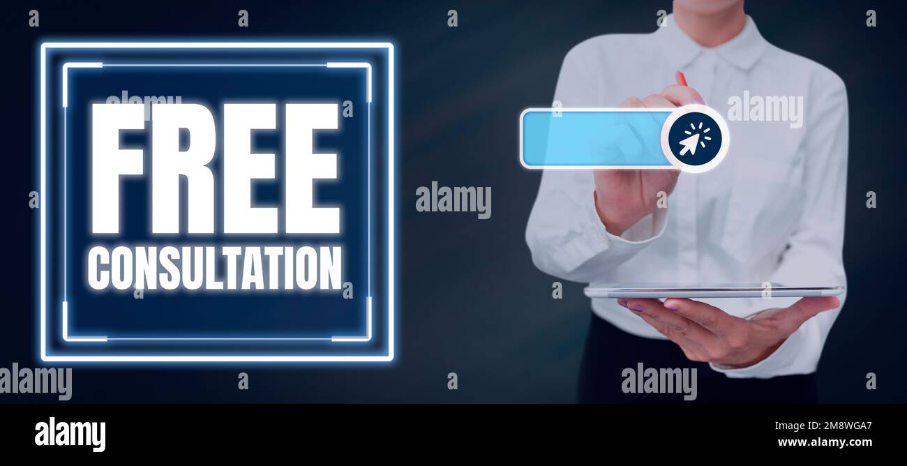 Writing displaying text Free Consultation. Business concept Giving ...