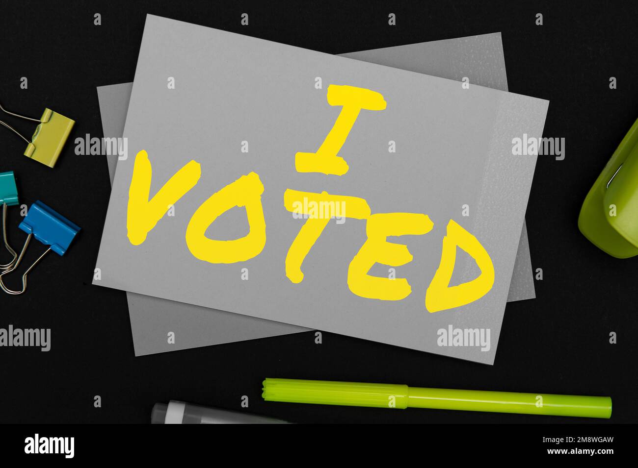 Conceptual display I Voted. Internet Concept indication of a choice ...