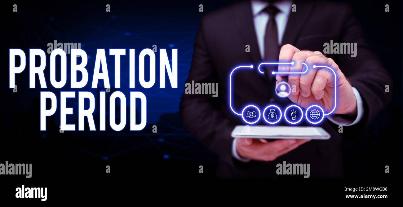 Conceptual display Probation Period. Internet Concept focused and ...