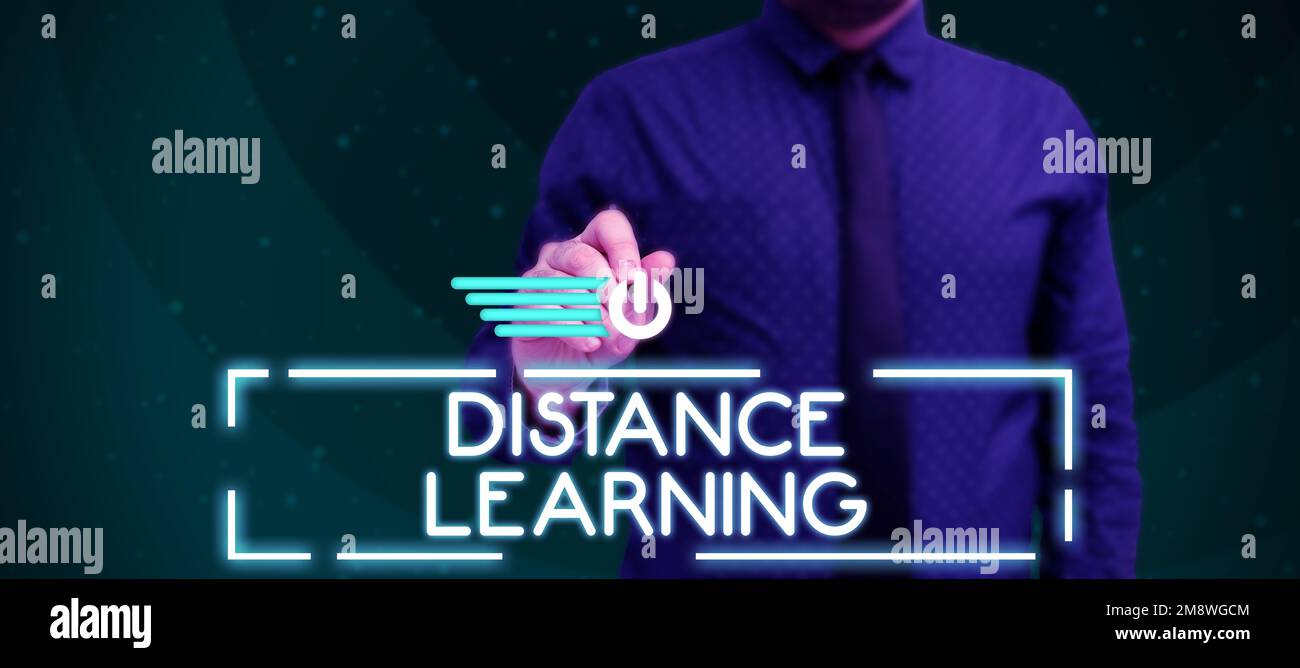 Writing displaying text Distance Learning. Business idea educational ...