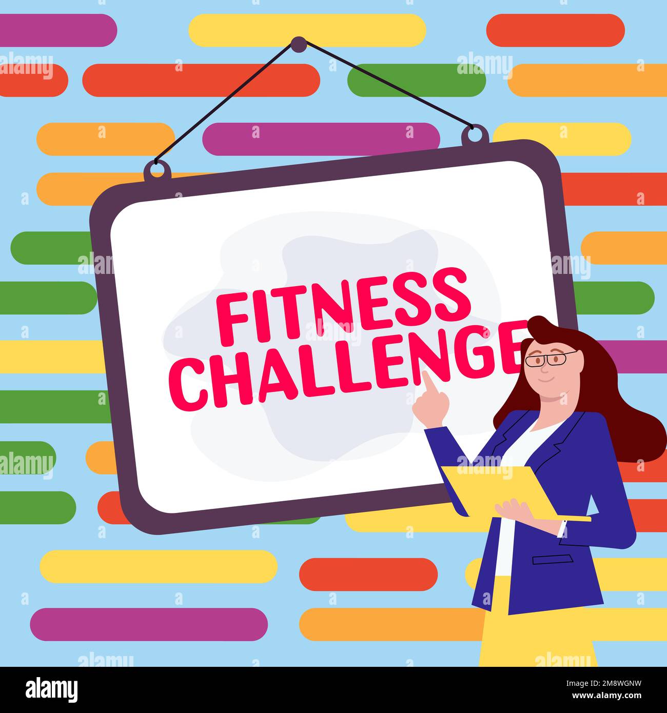 Text sign showing Fitness Challenge. Business approach condition of ...