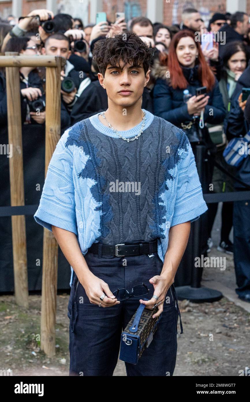 Milano, Italy. 14th Jan, 2023. Nic Kaufmann is seen at Fendi show ...