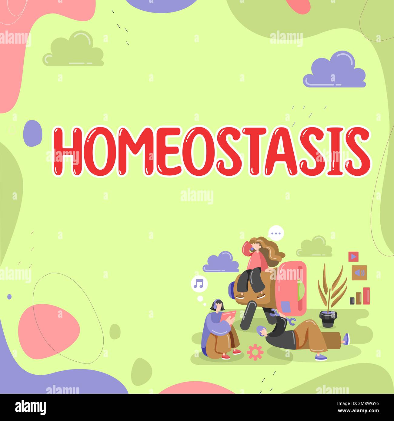 Writing displaying text Homeostasis. Word for the tendency toward a ...