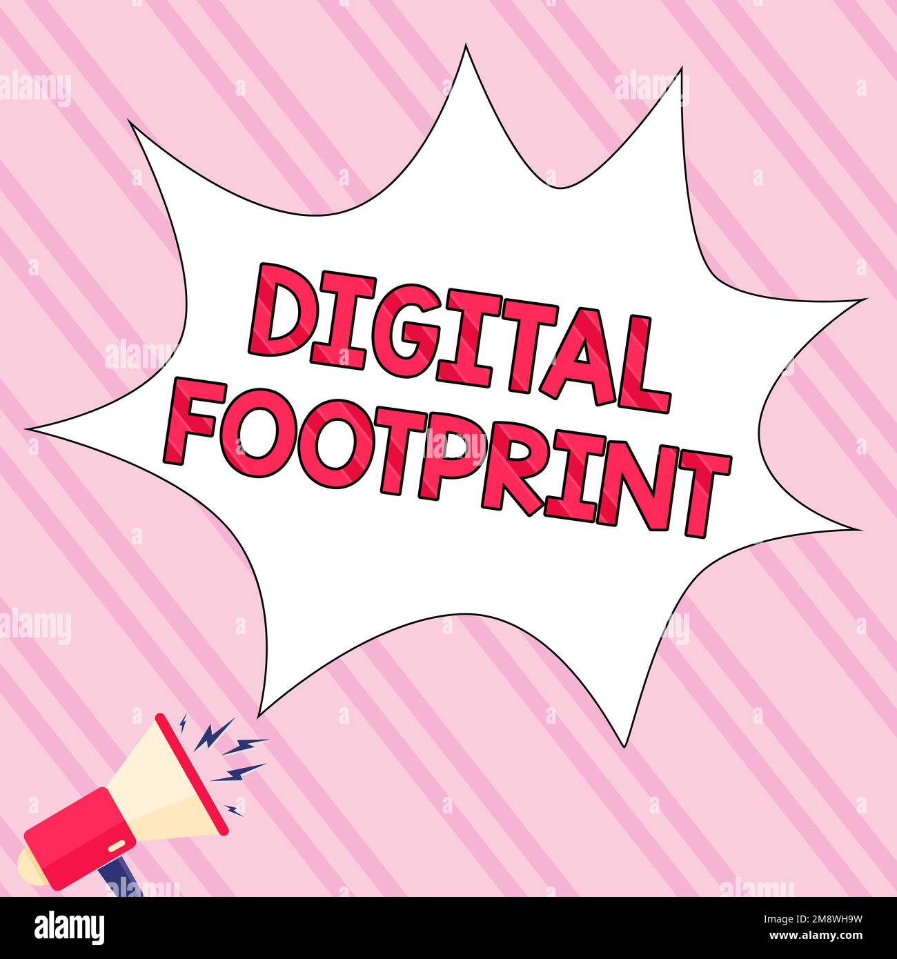Hand writing sign Digital Footprint. Conceptual photo uses digital ...