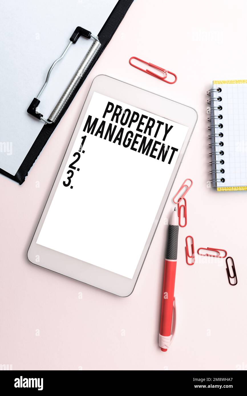 Text showing inspiration Property Management. Word for Overseeing of ...