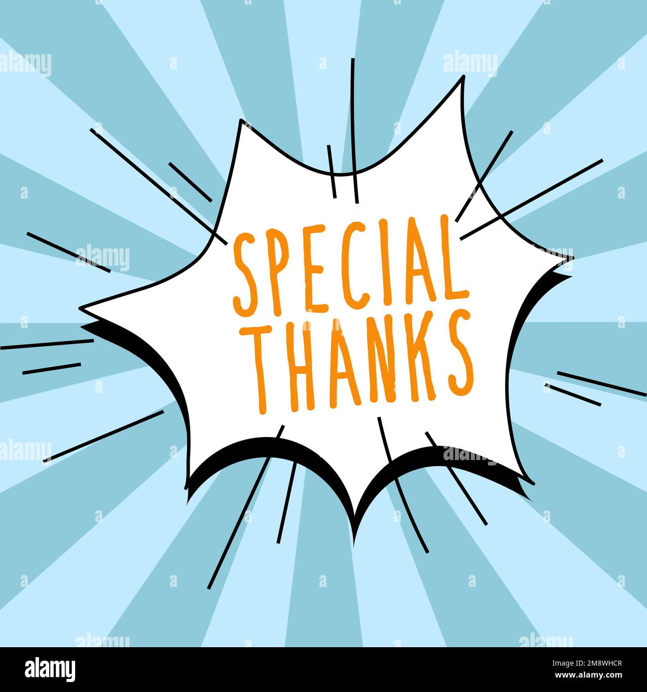 Text caption presenting Special Thanks. Business idea expression of ...