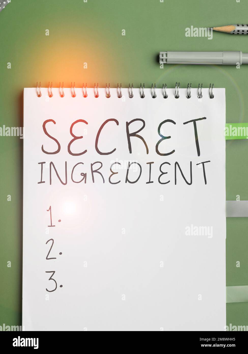 Writing displaying text Secret Ingredient. Word for special technique ...