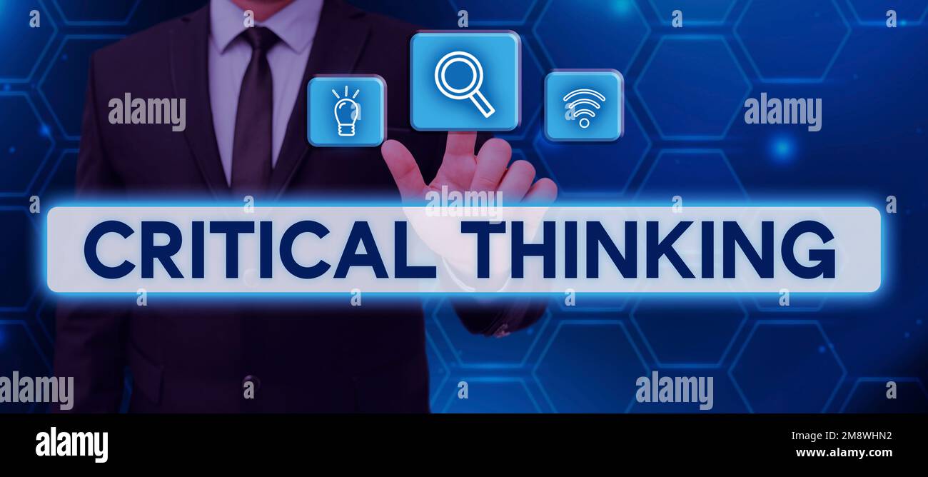 Sign displaying Critical Thinking. Business showcase sequence of stages ...