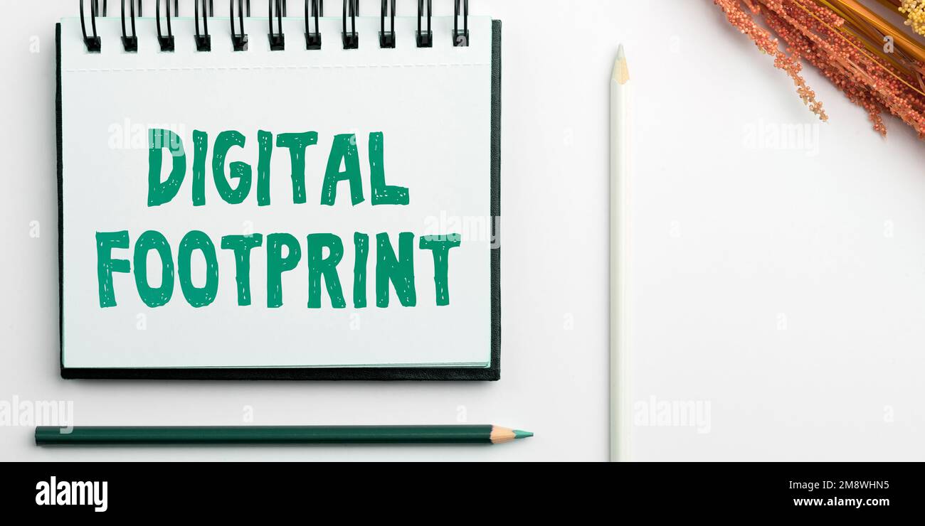 Writing displaying text Digital Footprint. Word Written on uses digital ...