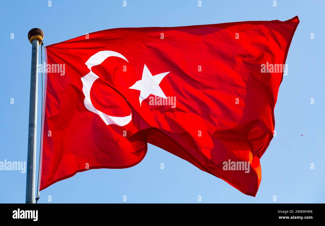 Image of the national flag of Turkey Stock Photo - Alamy