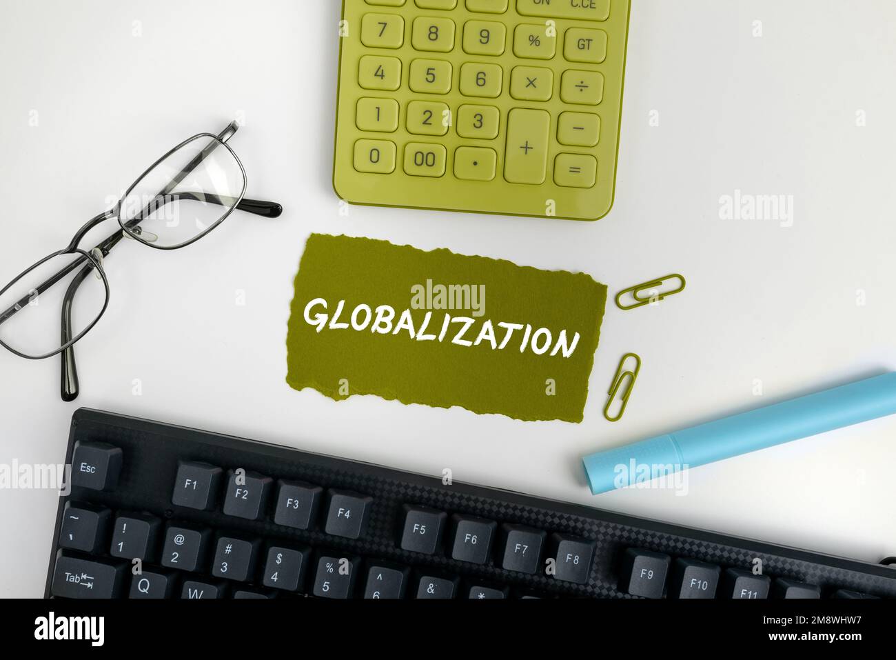 Sign displaying Globalization. Business overview development of an ...