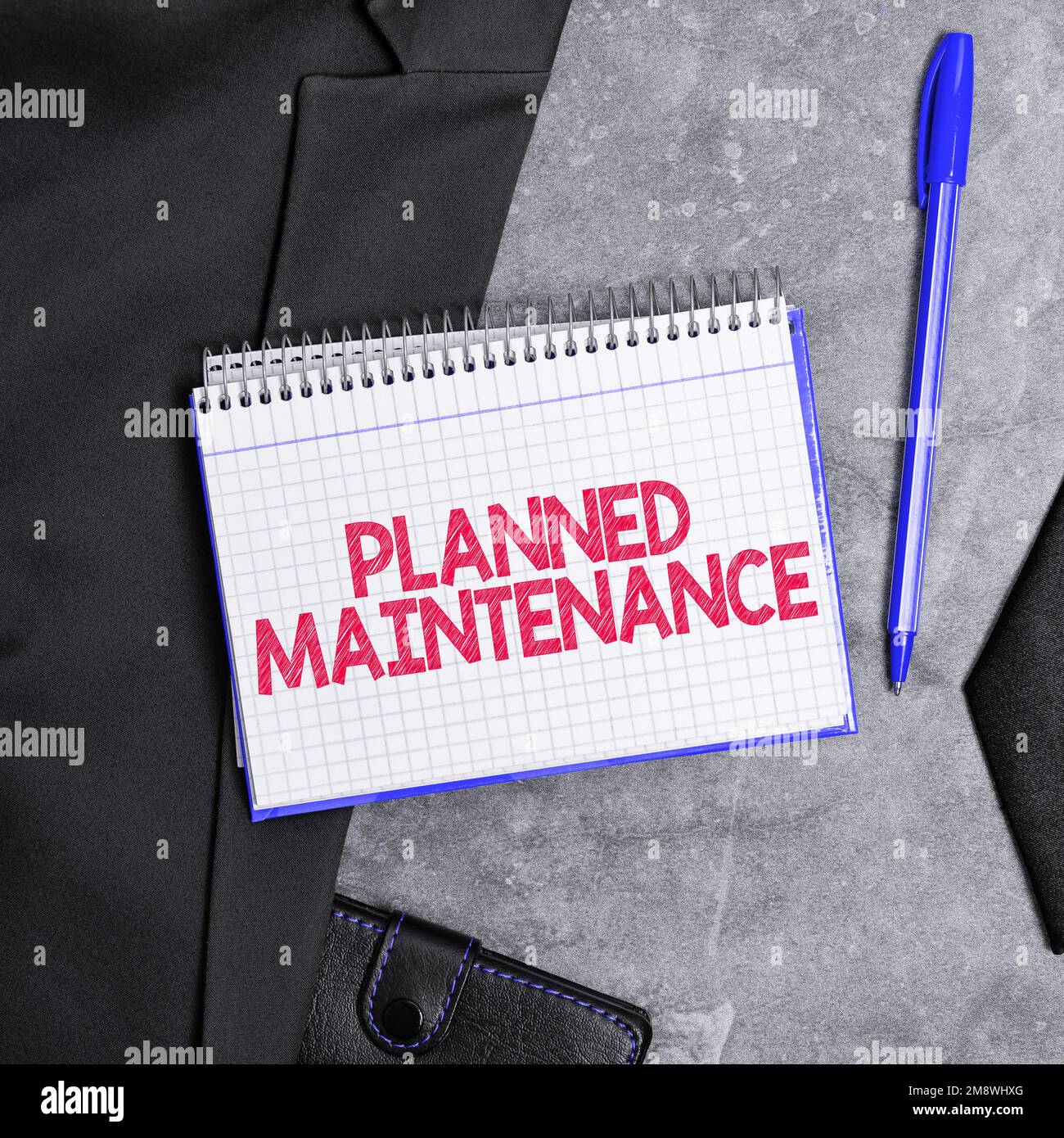 Conceptual display Planned Maintenance. Business idea Check ups to be ...