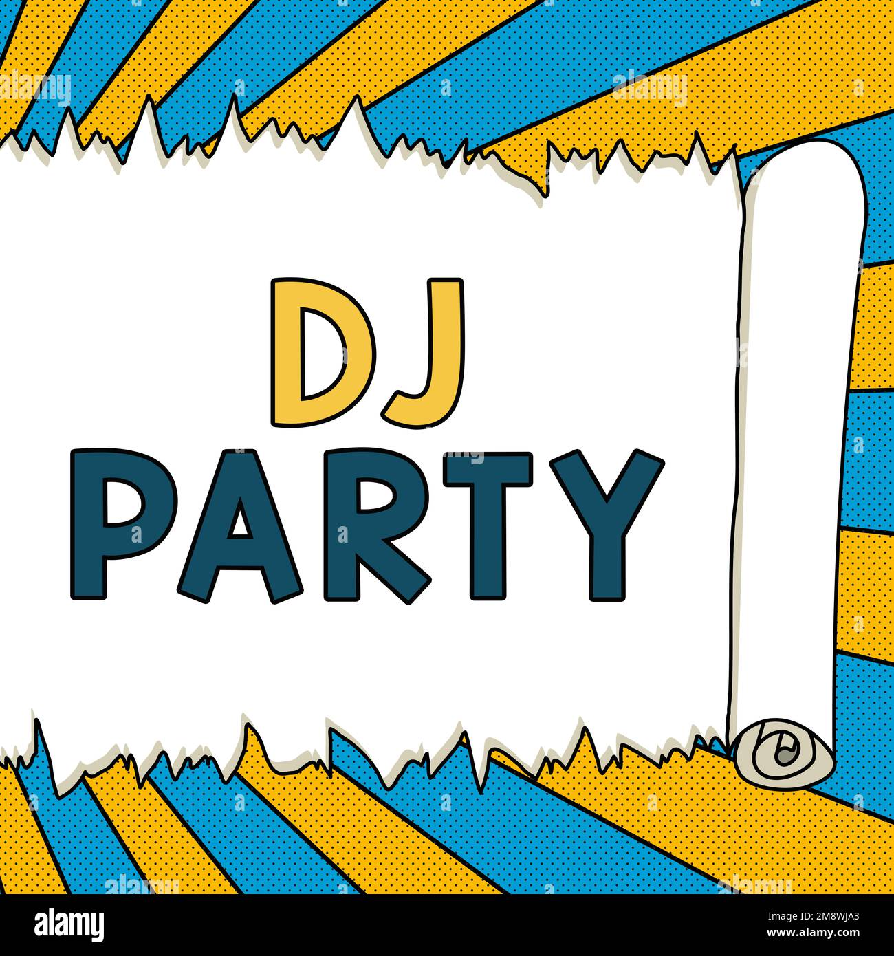 Sign displaying Dj Party. Word Written on person who introduces and ...